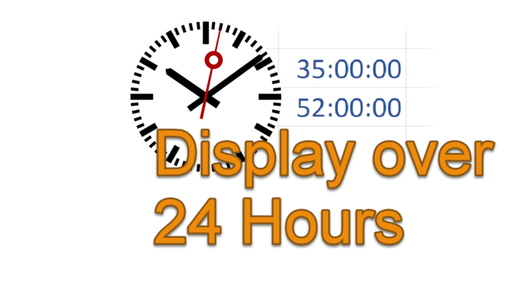 How to display time over 24 hours in Excel?