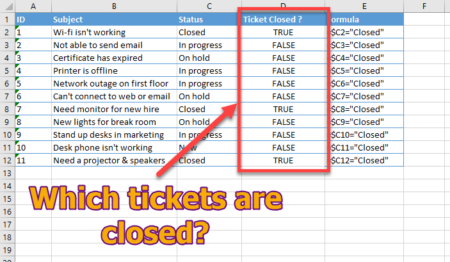 Build a Logical Test in Excel
