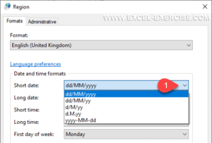 Change the default Date format in Excel