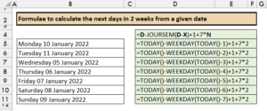 Calculate any Day of the Week Using These Excel Formulas