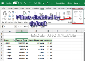 Add filter option for all your pivot table columns