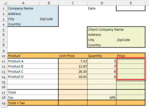 Excel Training - Create an Invoice